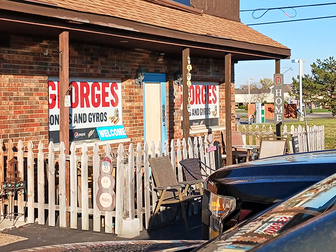 The outdoor seating area: where summer lunches turn into impromptu neighborhood gatherings and strangers become friends over shared gyro appreciation.