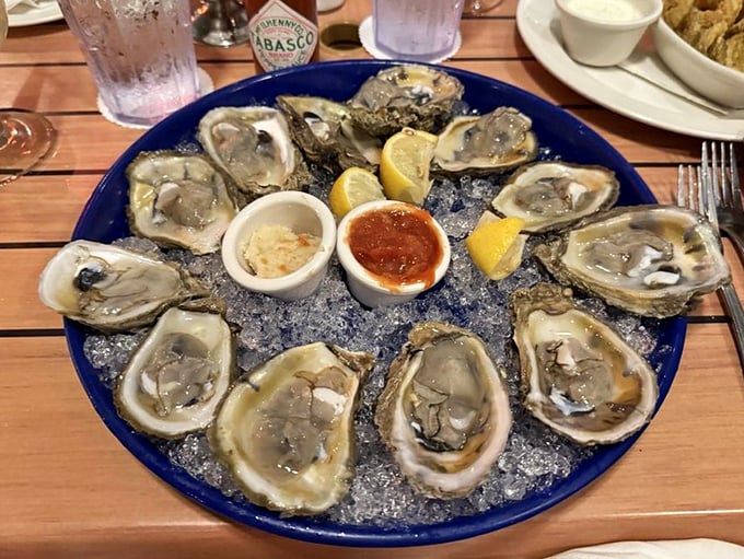 Fresh oysters that taste like the ocean decided to send you a love letter. Those little cups of sauce? Just the postscript.