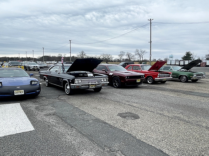 Classic cars gathering in the lot means special events turn shopping trips into full-blown entertainment experiences.