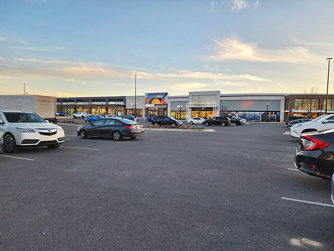 Sunset shopping has its own magic. The golden hour casts a warm glow on storefronts promising one last deal before closing time.