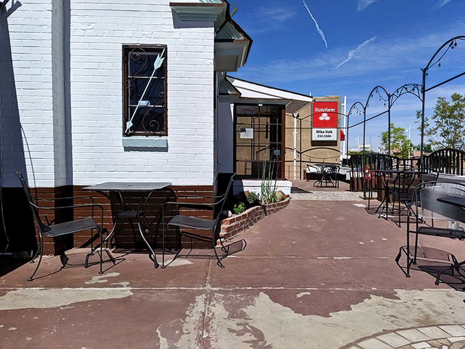 Outdoor patio seating lets you enjoy New Mexico sunshine with your perfectly prepared meal.
