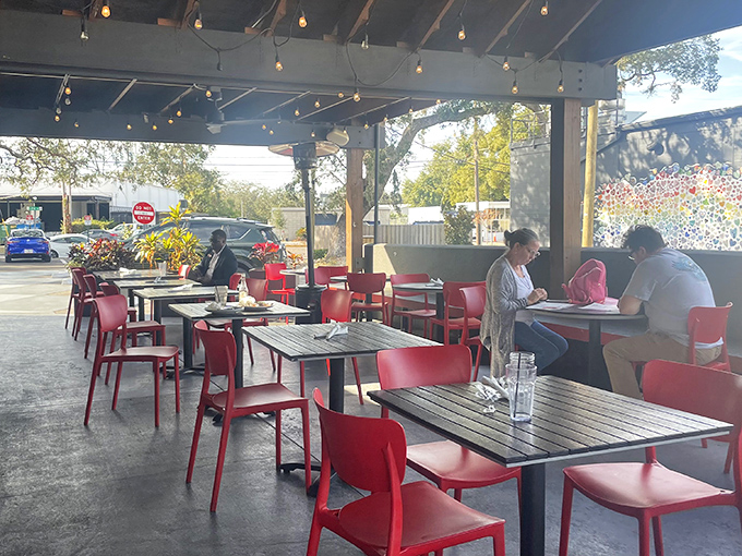 The outdoor patio&mdash;where Florida sunshine, string lights, and the promise of barbecue create the perfect setting for making memories over meals.