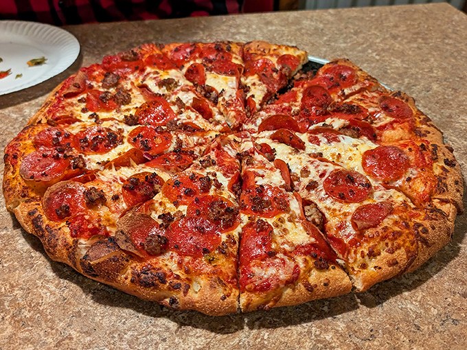 The pepperoni pizza&mdash;a timeless classic executed with such precision that it reminds you why some traditions should never be messed with.