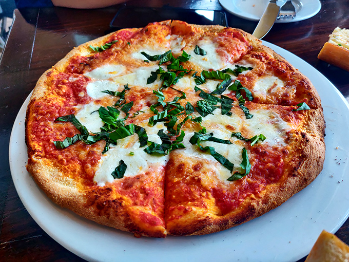 This pizza isn't trying to be Neapolitan or New York&mdash;it's confidently Californian, with a crust that's achieved the perfect balance of chew and crunch.