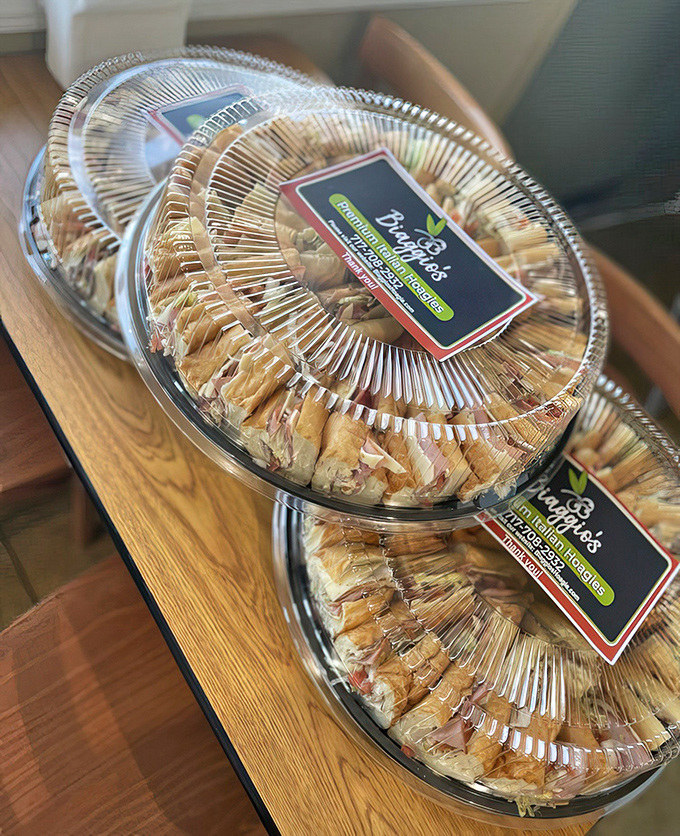 Party platters that promise to make you the hero of any gathering. These circular celebrations of sandwich artistry never disappoint.