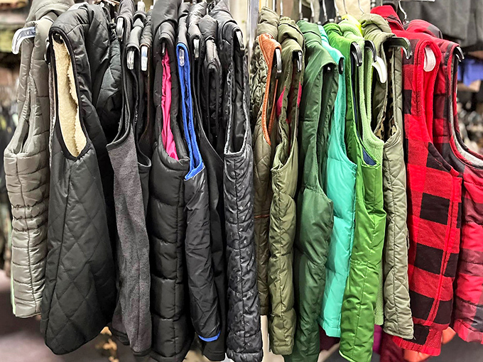 Vests in every color imaginable&mdash;because layering is both a fashion statement and a practical response to Oklahoma's mood-swing weather.