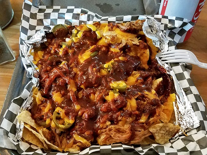 BBQ nachos that redefine indulgence &ndash; pulled pork, melted cheese, and jalape&ntilde;os creating a flavor explosion that makes sharing nearly impossible.