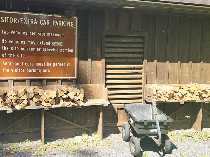 The universal language of park rules. Even in paradise, someone has to remind you where to park your second car.