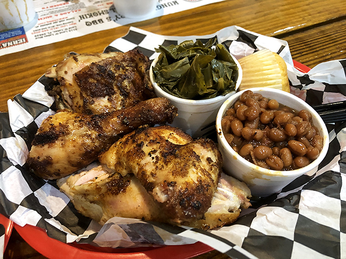 Chicken that proves poultry deserves respect in the BBQ world. Crispy, smoky skin protecting juicy meat is culinary architecture at its finest.