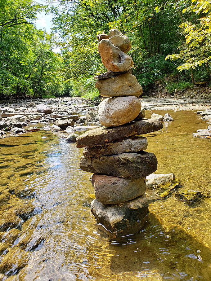 Stone balancing&mdash;the original Jenga for nature enthusiasts. Temporary art that says "humans were here" without spray paint or initials carved in trees.
