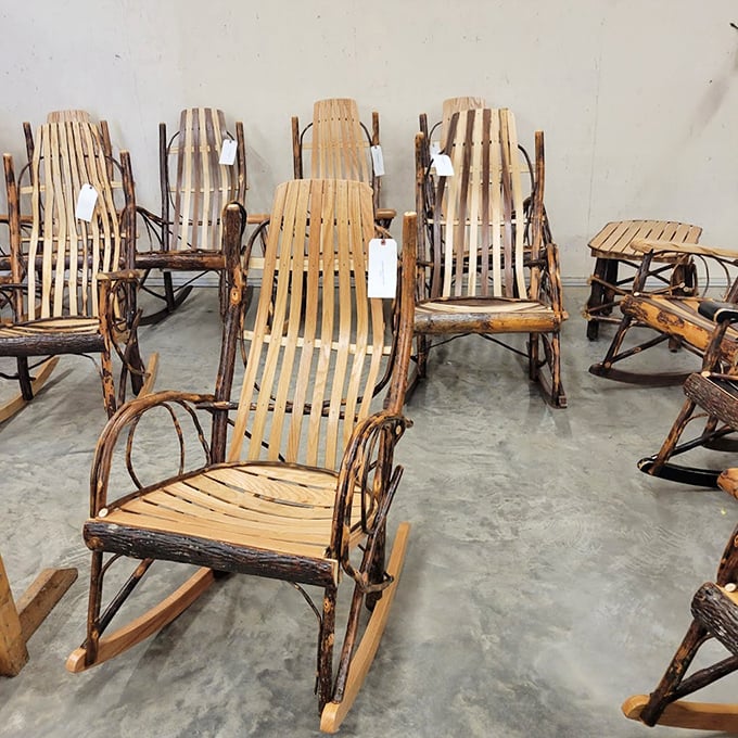 Rocking chairs that have the wisdom of age built into every creak. Perfect for porch sitting and story-telling on summer evenings.