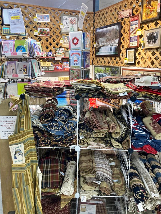 Textile treasures from floor to ceiling&mdash;where your grandmother's quilt pattern might be hiding among the neatly folded fabrics.