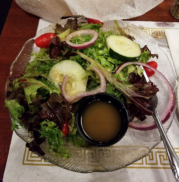 A house salad that defies the barbecue joint stereotype&mdash;fresh, colorful, and thoughtfully composed, because even smoke-lovers need their vegetables.