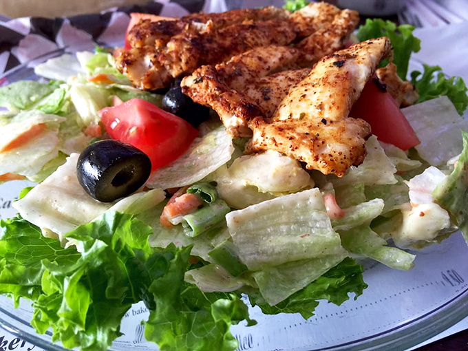 A salad so fresh and vibrant it almost makes you forget you came for the meatloaf. Almost.