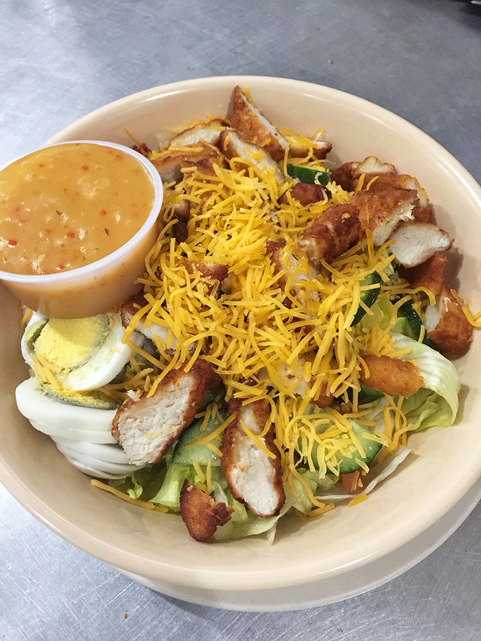 A salad that doesn't apologize for being friends with fried chicken. Balance isn't just for yoga class&mdash;it's for lunch plates too.