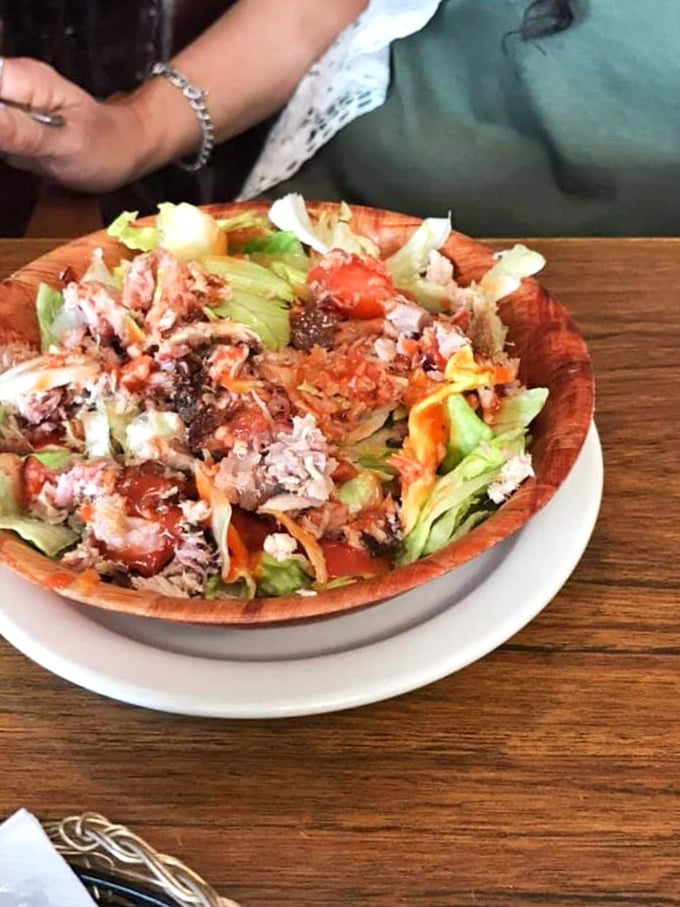 The pig salad proves that even leafy greens deserve the barbecue treatment. Who said eating your vegetables can't be indulgent?