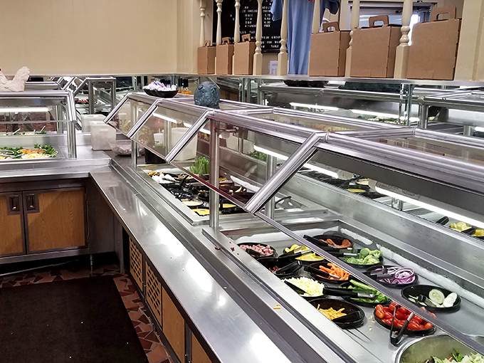 A salad bar that somehow makes vegetables exciting. Even the most dedicated carnivores make a courtesy stop.