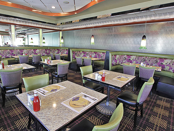 Booths built for comfort and conversation, where countless stories have unfolded over coffee refills.