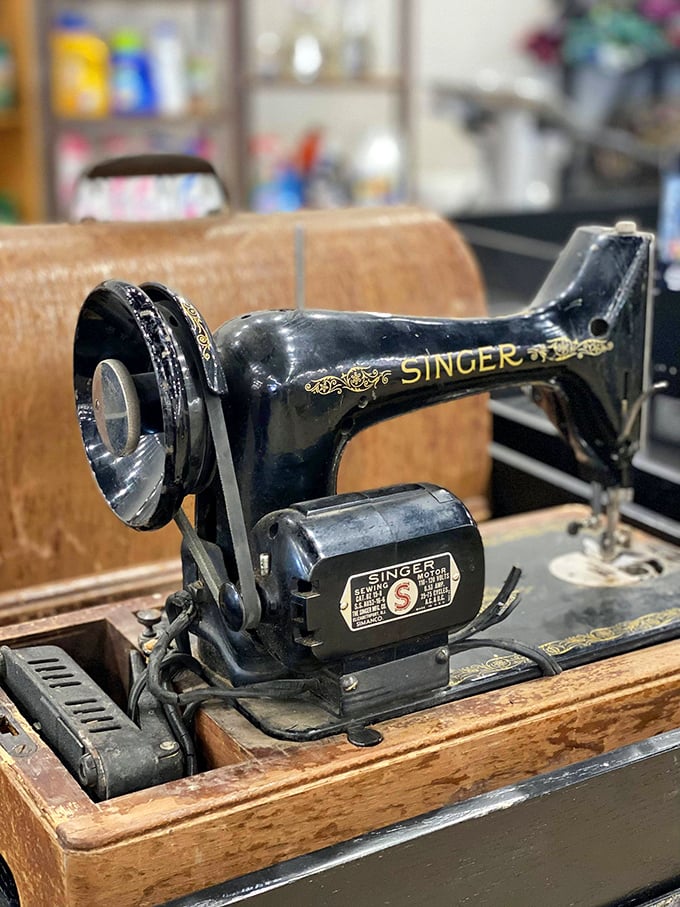 This vintage Singer sewing machine isn't just an antique; it's a time machine to when "handmade" wasn't just a trendy label.