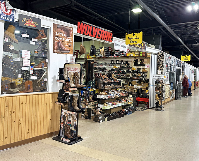 Boot and shoe heaven for the practical fashionista. Wolverine work boots stand ready for action—because sometimes life requires footwear that can handle more than just a casual stroll.