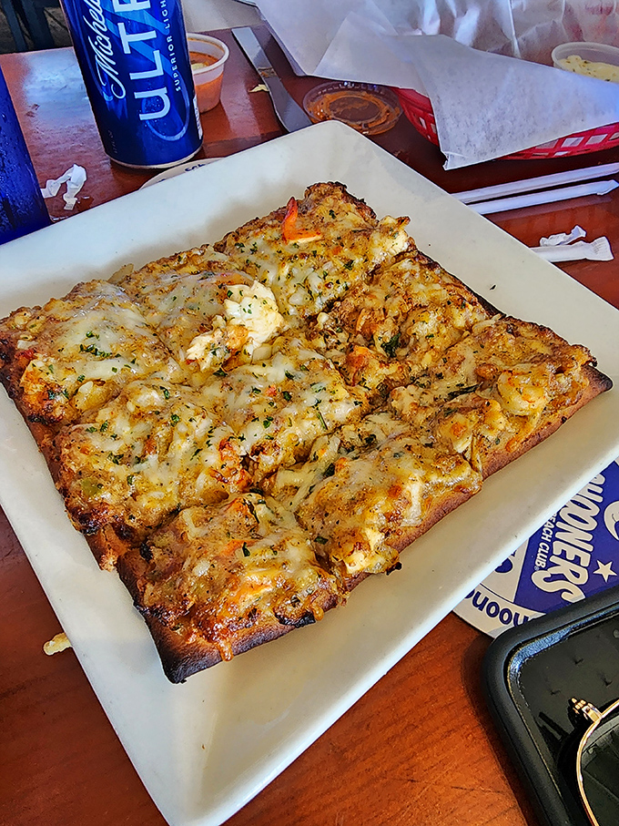 This cheesy flatbread could convert even the most dedicated seafood purist. Sometimes you need a break from ocean fare&mdash;this is that delicious break.