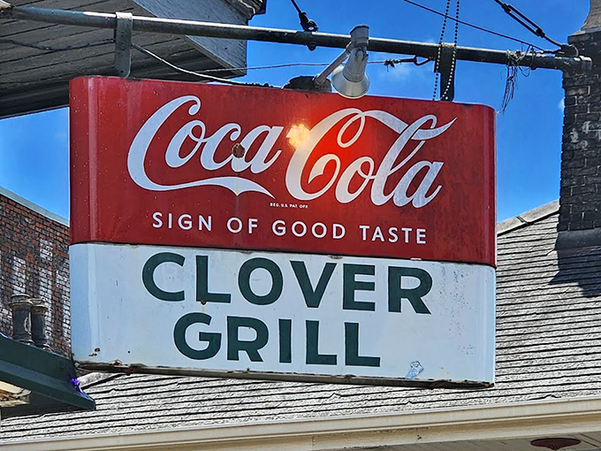 The vintage Clover Grill sign promises what generations of diners already know &ndash; you're about to experience a taste of authentic New Orleans.