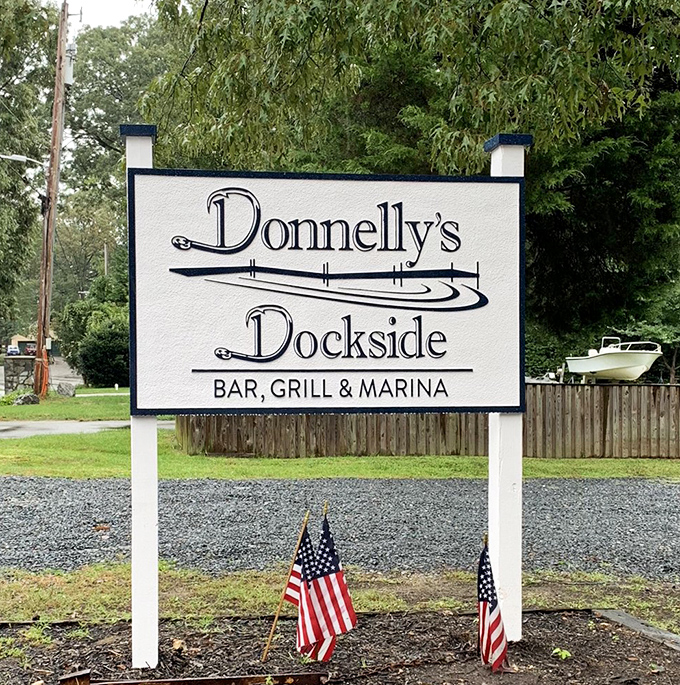 The sign promises three things &ndash; bar, grill, and marina &ndash; and delivers on all fronts with Maryland charm.