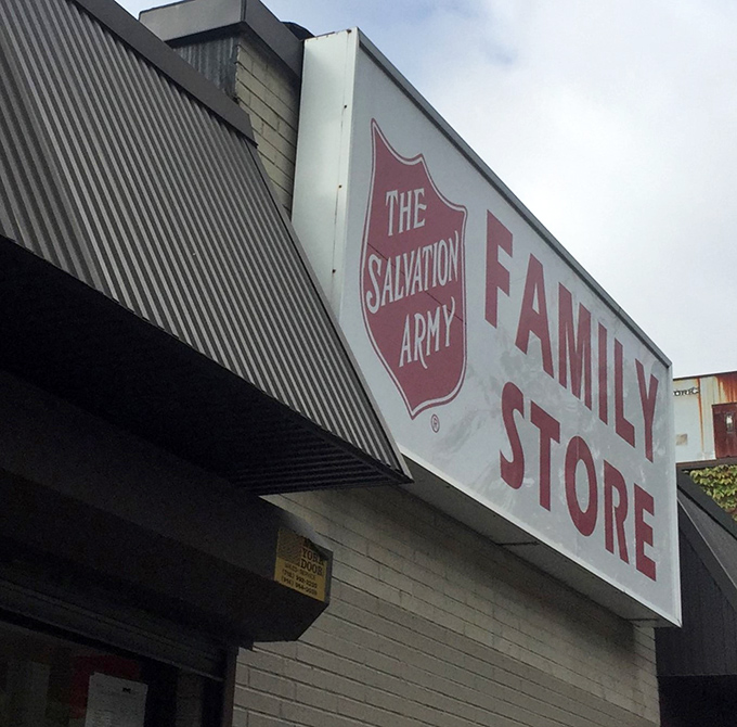 The Salvation Army's signature shield promises not just bargains but the knowledge your purchases support community programs.