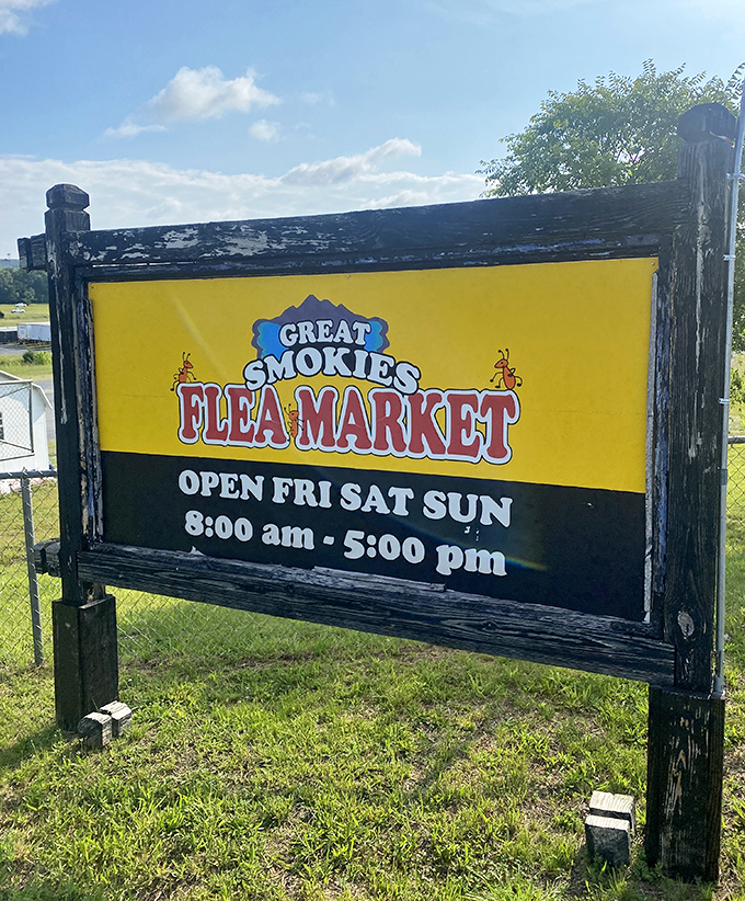The iconic yellow sign that's launched a thousand treasure hunts &ndash; standing as a beacon for weekend warriors armed with cash and curiosity.