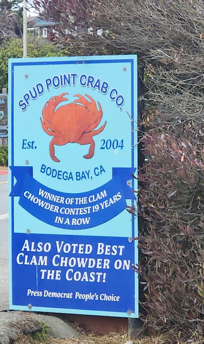The sign says it all &ndash; champions of chowder for 19 consecutive years! Some accolades speak for themselves, and this blue beacon broadcasts excellence.