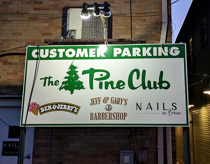 The parking sign that's guided hungry pilgrims for decades &ndash; a beacon of hope for those seeking steak salvation.