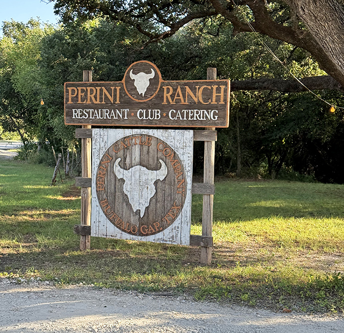 Not all who wander are lost&mdash;especially if they've spotted this sign. The wooden buffalo skull promises carnivorous delights just down the road.