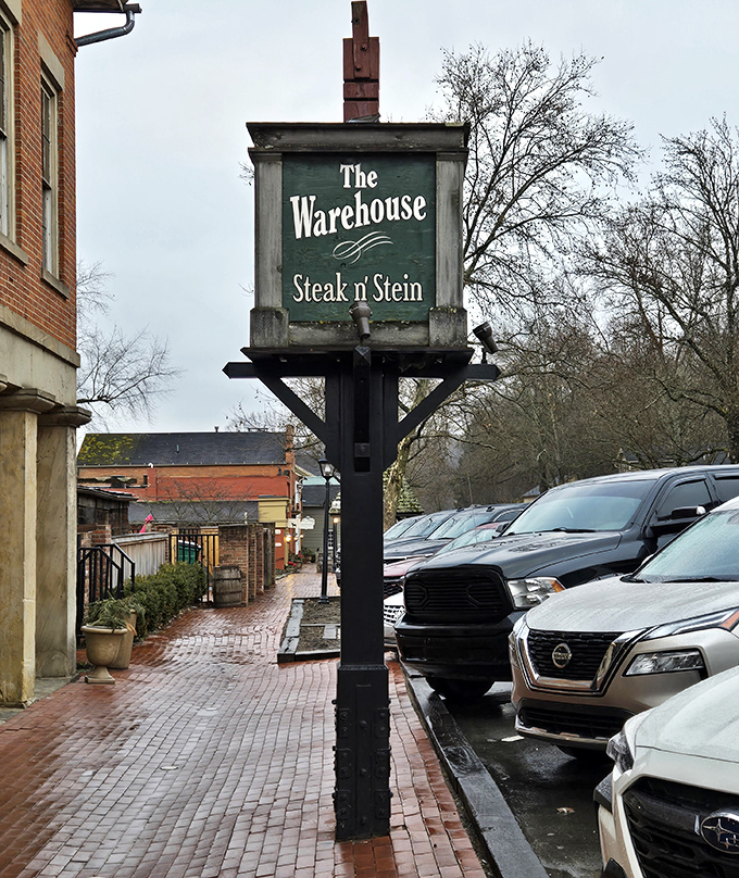 The "Steak n' Stein" sign promises exactly what you're craving: excellent meat and cold beverages in a setting that feels like coming home.