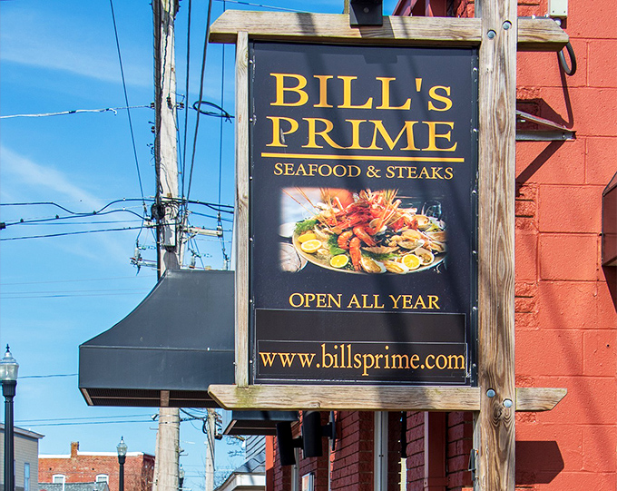 The sign doesn't just advertise—it broadcasts a siren call to seafood lovers that echoes up and down Virginia's Eastern Shore.