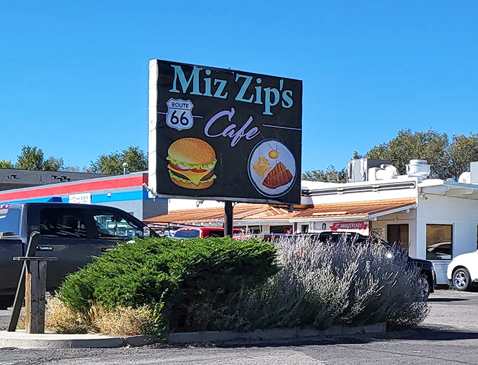 The roadside beacon that's saved countless hungry road-trippers. This sign doesn't just advertise burgers&mdash;it promises salvation for empty stomachs.