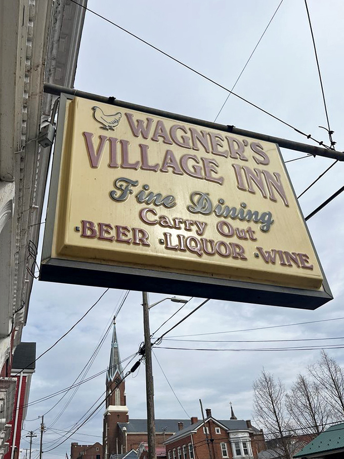 The vintage sign promises "Fine Dining" without pretension &ndash; a commitment to quality that's as straightforward as their cooking philosophy.