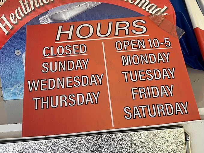 Hours that remind us some pleasures aren't available 24/7, making each visit feel like a special occasion worth planning for.