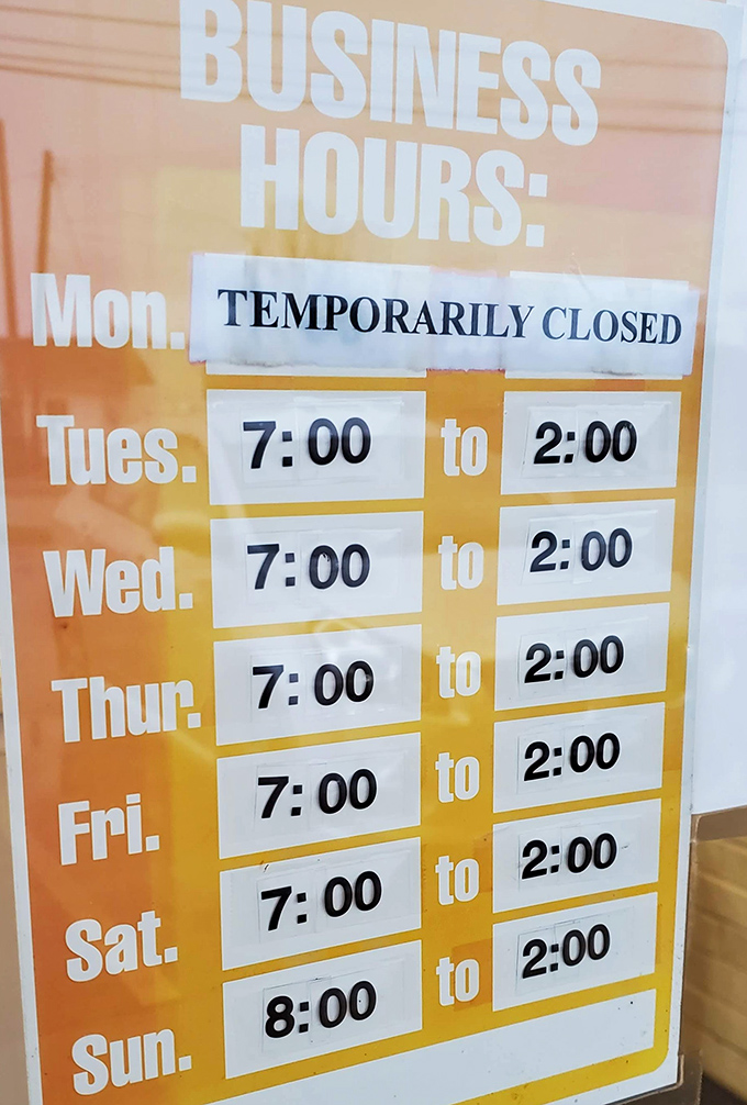 Hours that respect the natural rhythm of breakfast and lunch – proving that sometimes the best things in life end at 2pm.