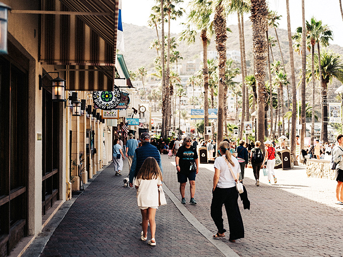 Crescent Avenue bustles with shoppers and explorers, its palm-lined promenade offering shade, shopping, and that distinctive island ambiance.