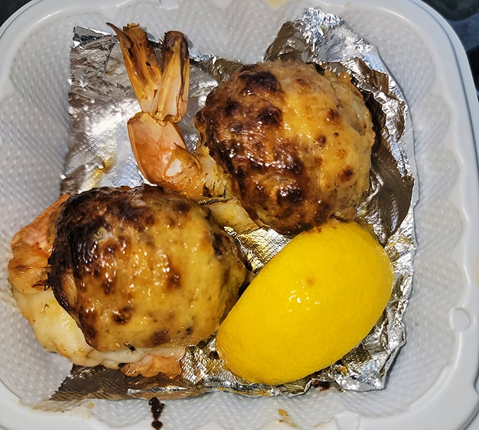 These aren't just stuffed shrimp&mdash;they're seafood engineering at its finest. The golden-brown exterior gives way to a heavenly crab-filled interior.