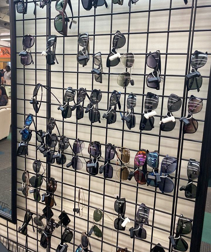 Sunglasses galore! Hundreds of forgotten frames offer you the chance to see the world through someone else's designer lenses.