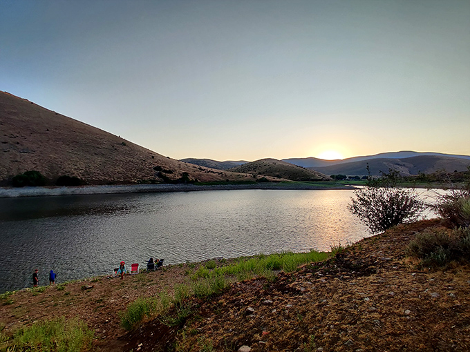 Sunset at Deer Creek paints the water in golden hues, turning an ordinary evening into nature's finest light show.