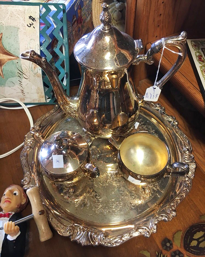 This silver tea service has seen things&mdash;elegant afternoons, hushed gossip, and probably a few episodes of "The Crown."