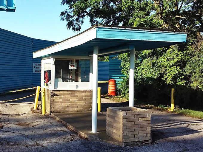 The humble ticket booth: gateway to adventure, keeper of memories, and collector of admission to Ohio's most charming outdoor theater.
