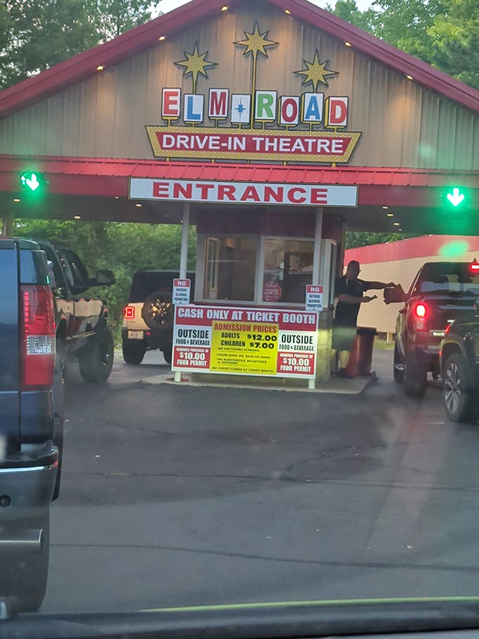 The entrance booth&mdash;that magical threshold where everyday life gets left behind and an evening of big-screen enchantment begins.