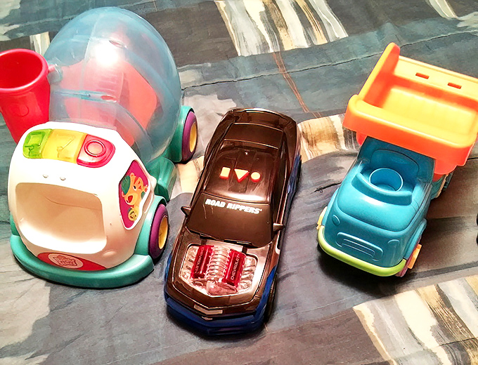 Toys with plenty of vroom left in them. These plastic road warriors are ready for new adventures with the next generation of imaginative kids.