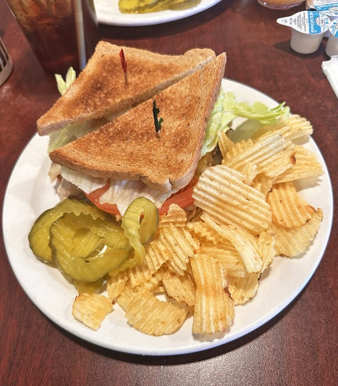 A tuna melt that achieves the perfect balance of crispy bread and melty interior. The pickle's just showing off at this point.