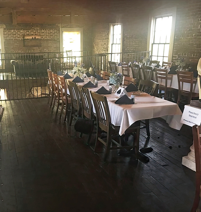 Upstairs dining offers a bird's-eye view of culinary magic below&mdash;wooden floors that have supported generations of special occasions and everyday celebrations.