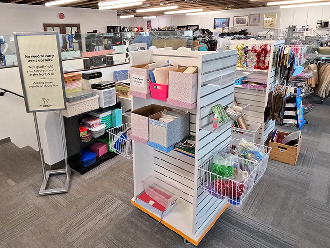 Organization meets inspiration in this crafting corner. These bins of creative possibilities prove that artistic endeavors don't require emptying your wallet at specialty stores.