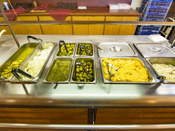 The sides station&mdash;where vegetables somehow become just as craveable as the meats they accompany.